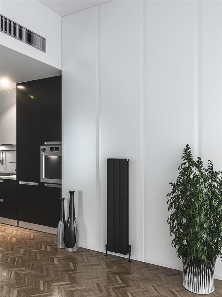 Eastbrook Guardia Straight Vertical Aluminium Radiator in Matt Black ...