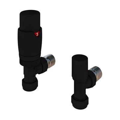 Eastbrook Darlington Angled Thermostatic Radiator Valve - Matt Black ...